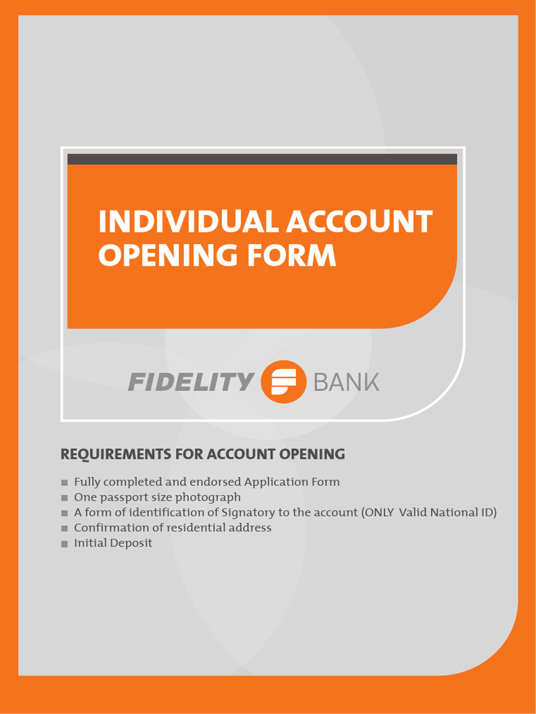 Individual Account Opening Form (1) | PDF | Overdraft | Banks