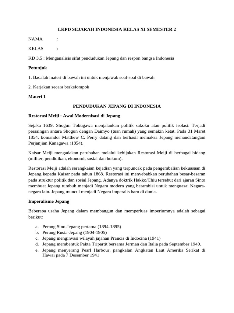 LKPD KELAS XI fix | PDF