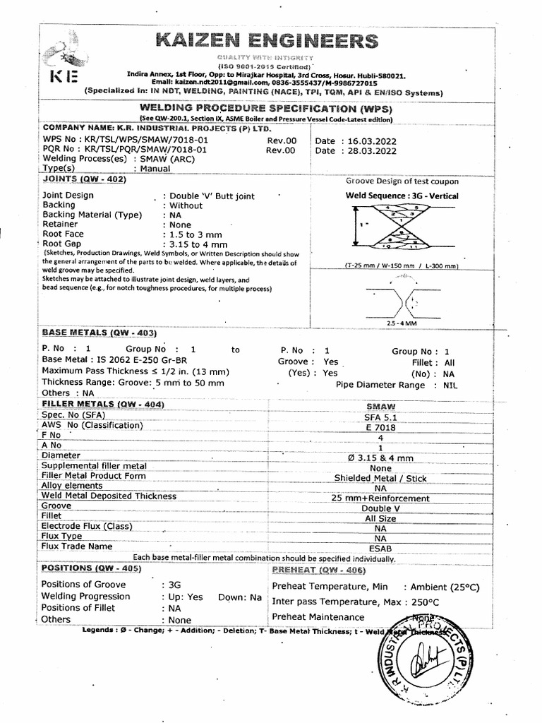 SMAW WPS, PQR, WPQ - Merged | PDF | Welding | Construction