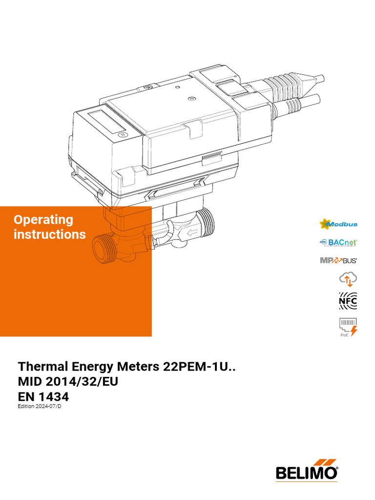 Belimo Thermal Energy Meter Guide | PDF | Power Supply | Manufactured Goods