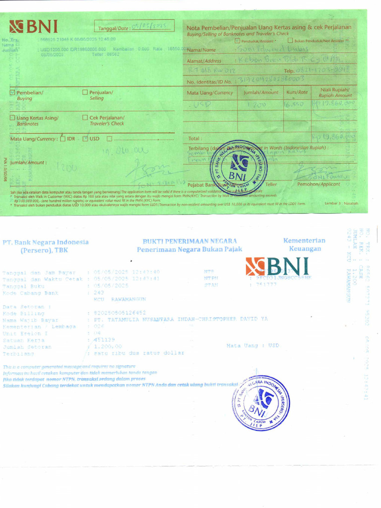 Bukti Bayar DPKK Mr. Yates 2025-2026 | PDF