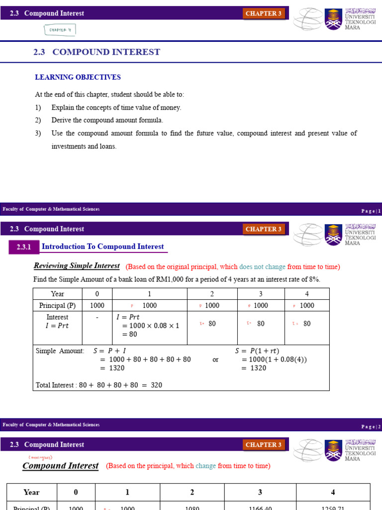2.3 Compound Interest | PDF | Compound Interest | Interest