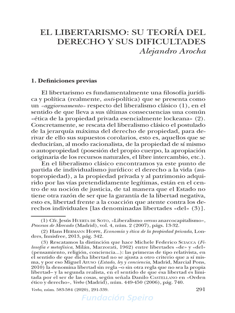 El Libertarismo Su Teoria Del Derecho y Sus Dificultades | PDF ...