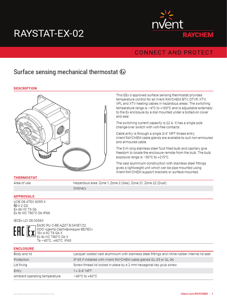 Karta Katalogowa - Termostat Mechaniczny Z Czujnikiem Powierzchni ...