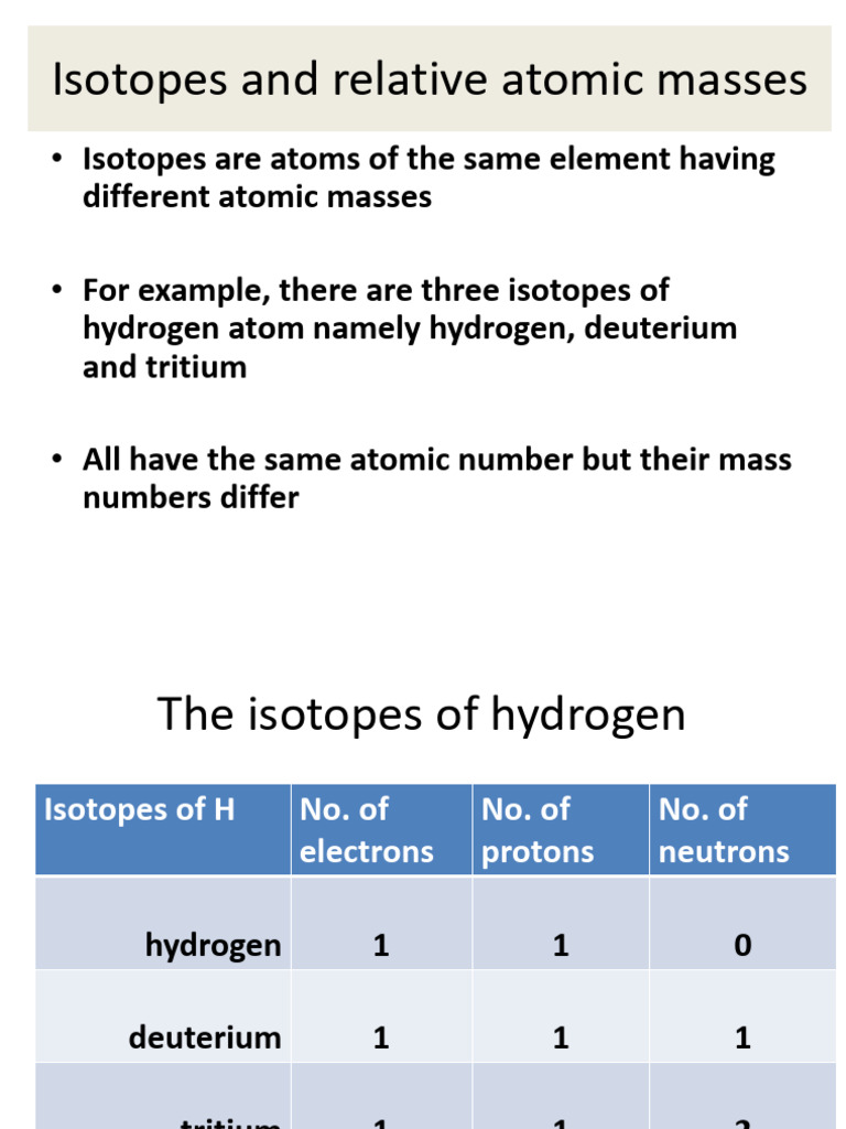 Lecture note 3- Isotopes and RAM | PDF | Mass Spectrometry | Energy Level