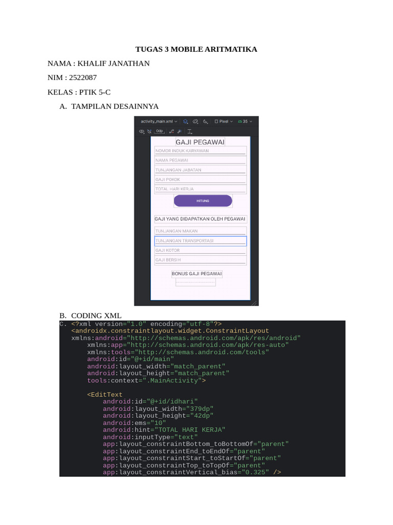 TUGAS 3 MOBILE ARITMATIKA | PDF | System Software | Tablet Computer