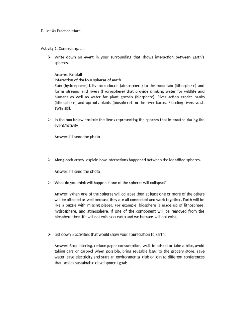 Earth and Life Science Answer. | PDF | Earth | Water