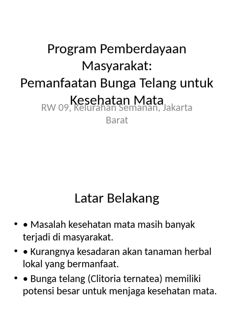 Bunga Telang: Solusi Herbal Kesehatan Mata | PDF