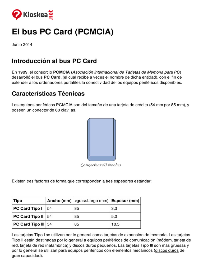 El Bus PC Card Pcmcia 393 Kilp63 | PDF