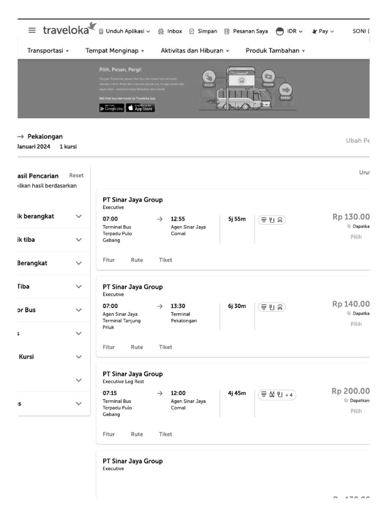 Tiket Bus Jakarta-Pekalongan | PDF