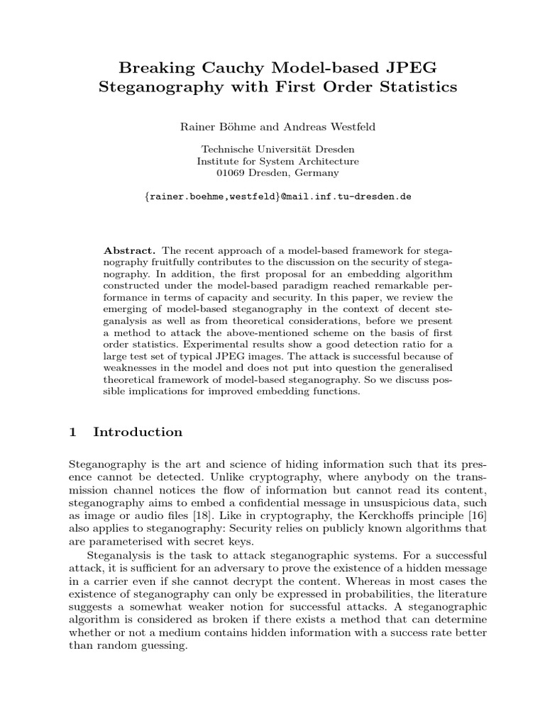 Breaking Cauchy Model-Based JPEG Steganography With First Order ...