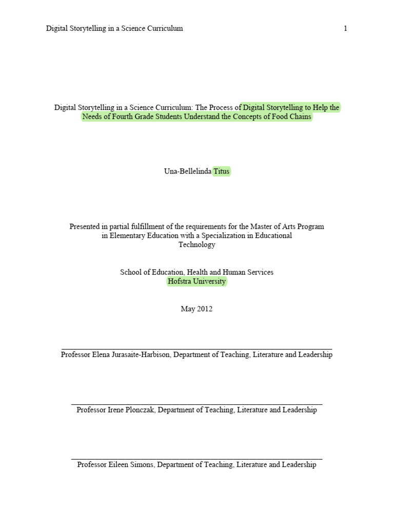 Titus 2012 PHD HU - Digital Storytelling in A Science Curriculum - The ...