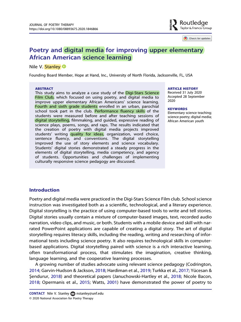 Stanley 2021 Sco - Poetry and Digital Media For Improving Upper ...