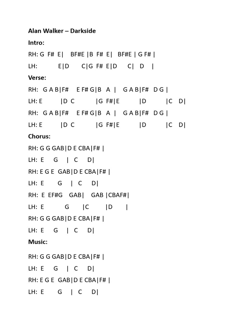 Alan Walker - Darkside | PDF