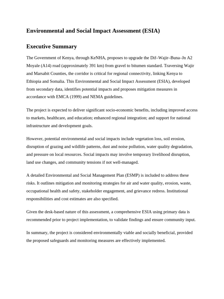 Environmental and Social Impact Assessment | PDF | Environmental Impact ...