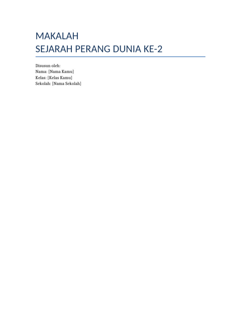 Makalah Sejarah Perang Dunia 2 | PDF