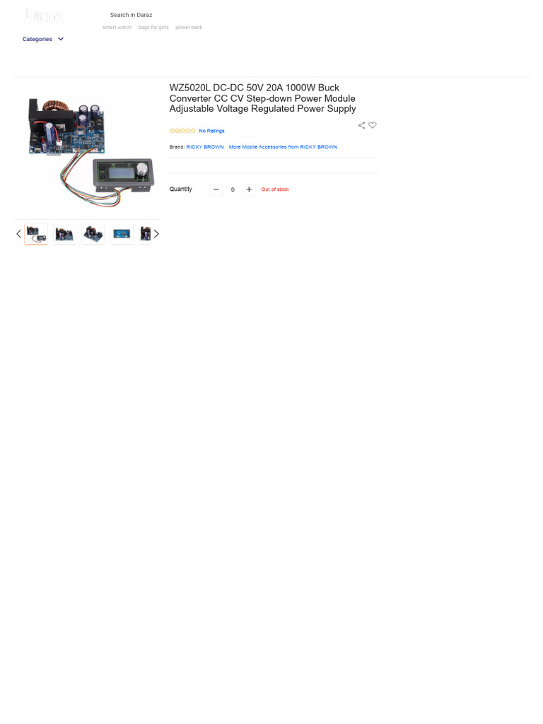 WZ5020L DC-DC 50V 20A 1000W Buck Converter CC CV Step-Down Power Module ...