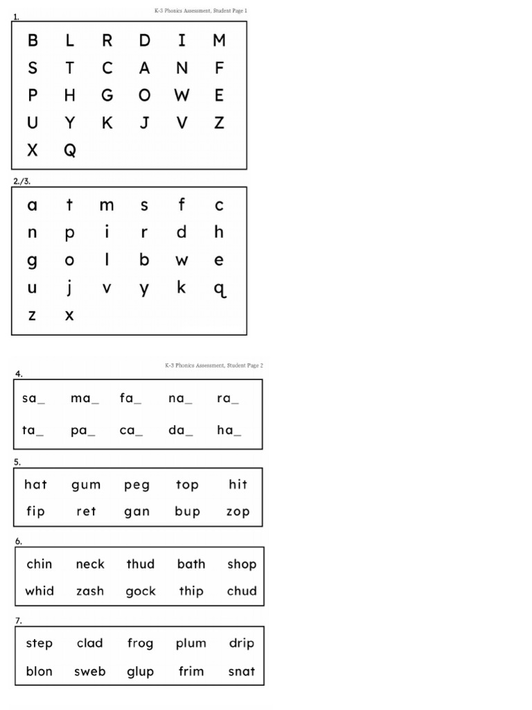 Phonics Fluency Level 1 | PDF