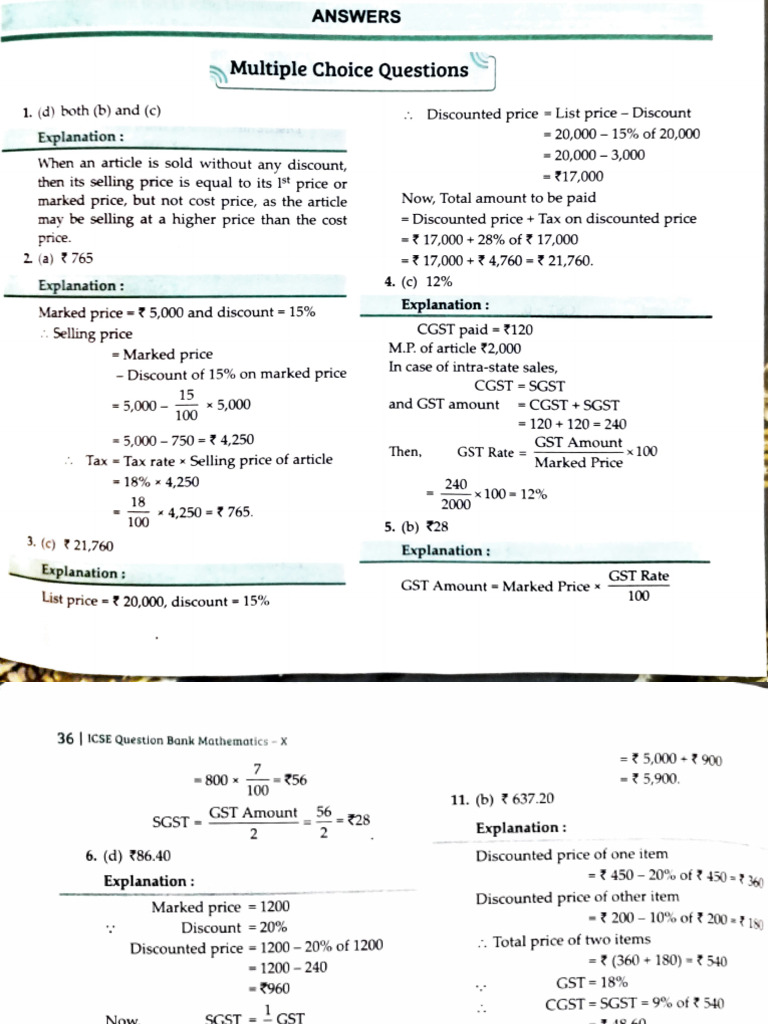 GST Calculations and Discount Examples | PDF | Value Added Tax | Prices