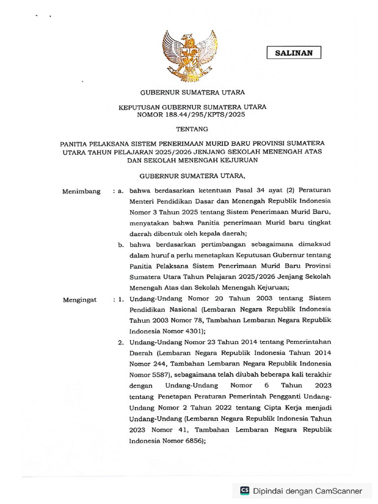 SK Panitia SPMB 2025 | PDF