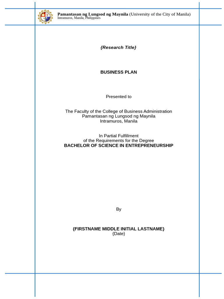 PLM Business Plan Template 1 | PDF | Marketing | Market Segmentation