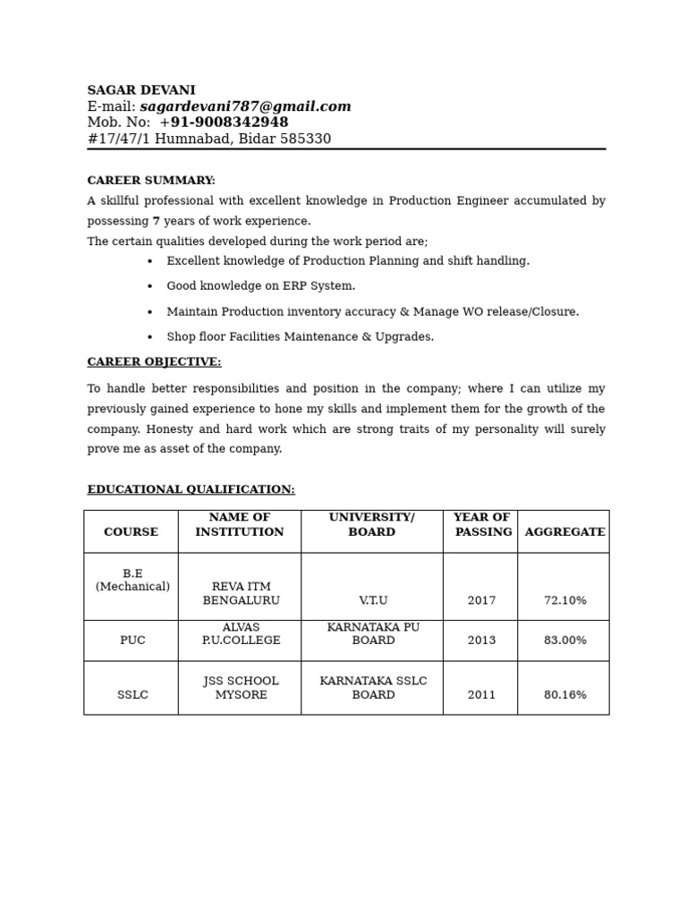 Resume 1730986377155 Sagar Devani | PDF | Economies | Business Economics