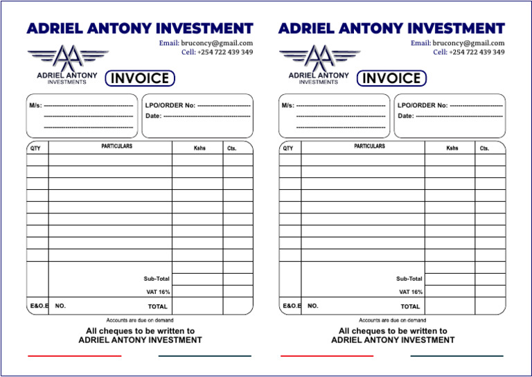 Adriel Antony Investment Invoice | PDF