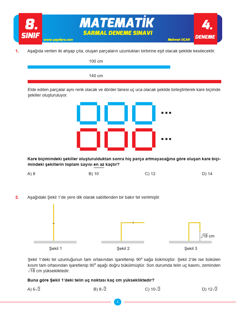 Dosya - 4 Matematik Sarmal Denemesi 8 Sinif - 1705684446 | PDF