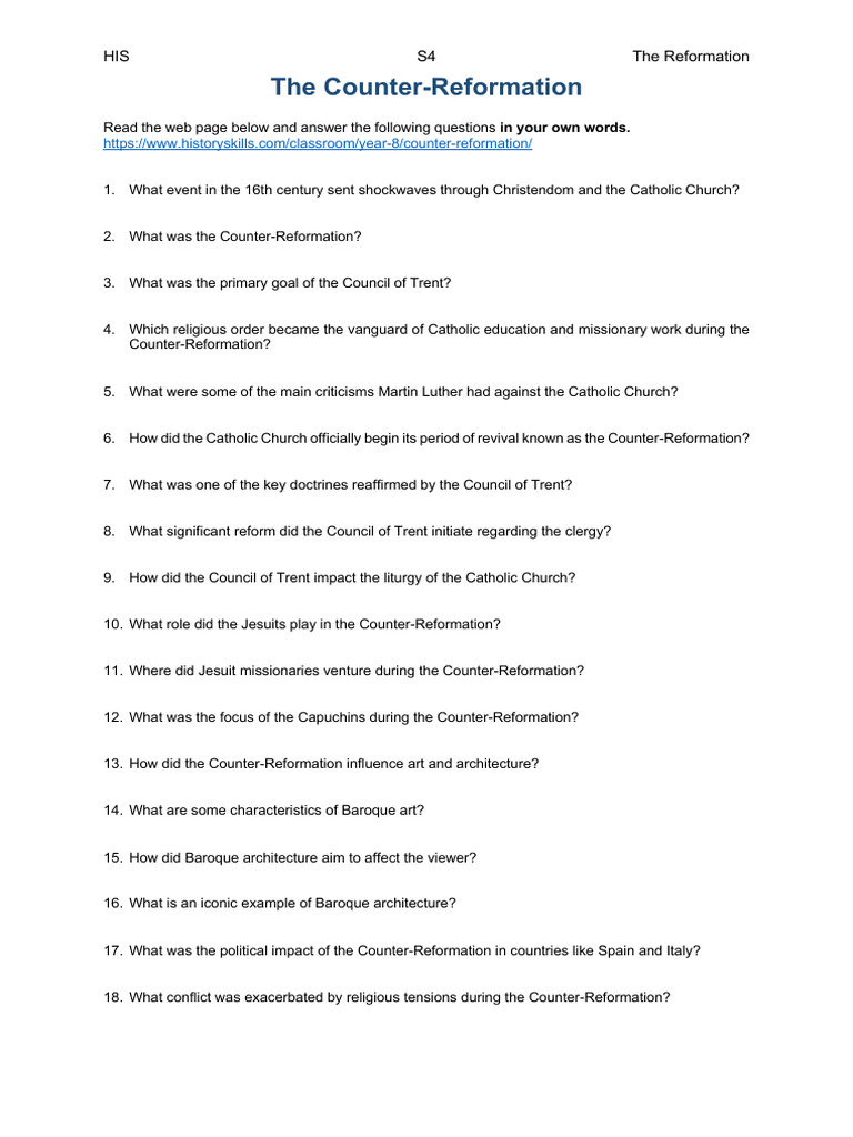 Jesuits and the Counter-Reformation | PDF