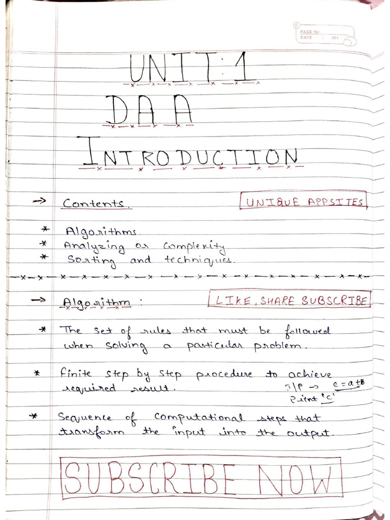 Unique AppSites Unit 1 DAA (KCS 503) Full Explanation Notes | PDF