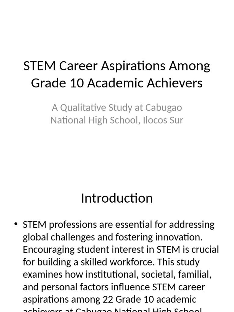 STEM Career Aspirations PPT | PDF