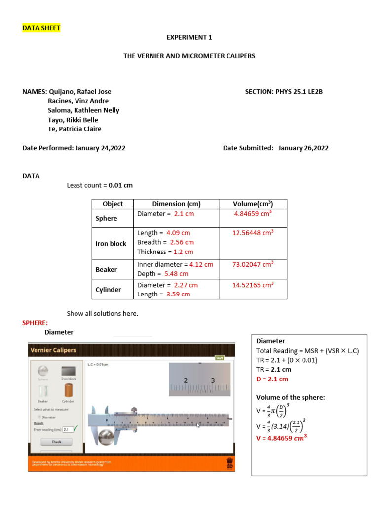 G6_E2B_Experiment-1-The-Vernier-and-Micrometer-Calipers-3 | PDF | Length