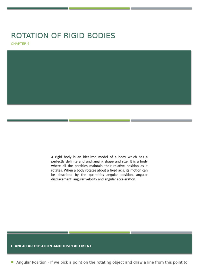Chap 6 Rotation of Rigid Bodies | PDF | Rotation Around A Fixed Axis | Acceleration