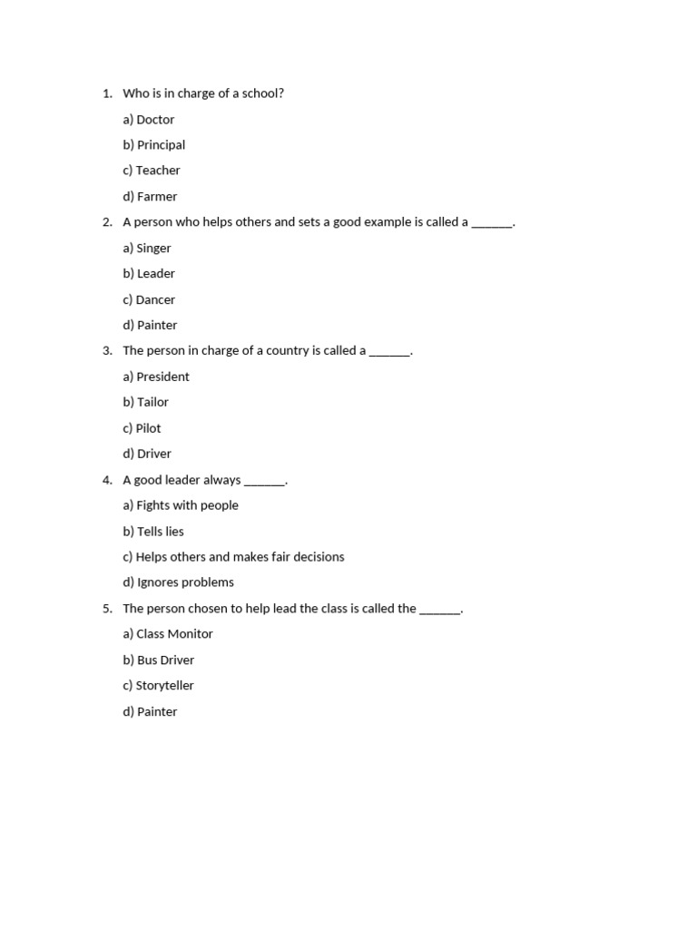 General Knowledge Exams Grade 1 | PDF