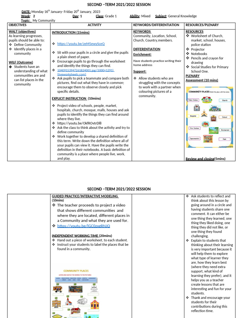 General Knowledge Week 2 Term 2 | PDF | Teachers | Learning