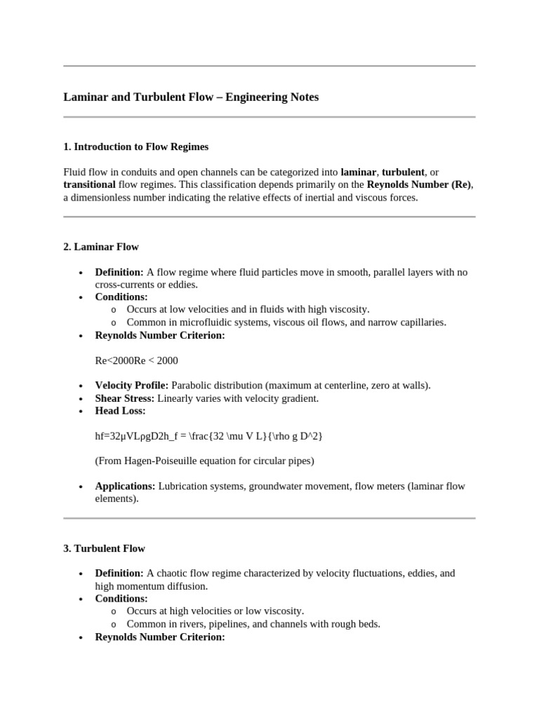 Laminar and Turbulent Flow | PDF | Laminar Flow | Fluid Dynamics