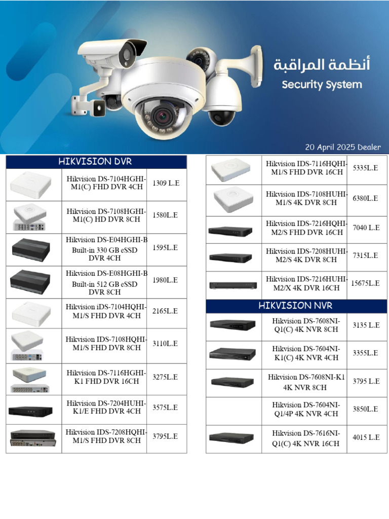 Hikvision Security Camera Pricing List | PDF | Video | Consumer Electronics