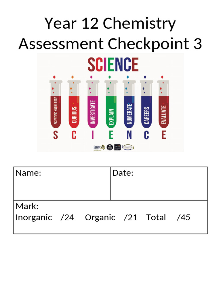 Y12 Chemistry AC3 2025 | PDF
