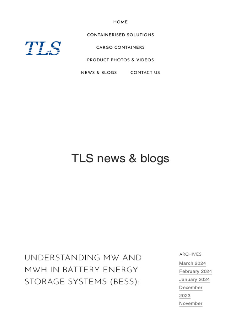 Understanding MW and MWH in Battery Energy Storage Systems (BESS) - Key ...