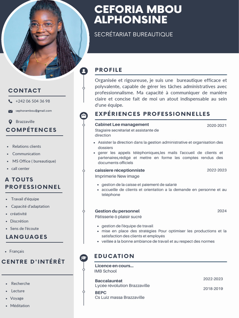 CV pour un poste chez Sephora | PDF | Secrétaire | Business