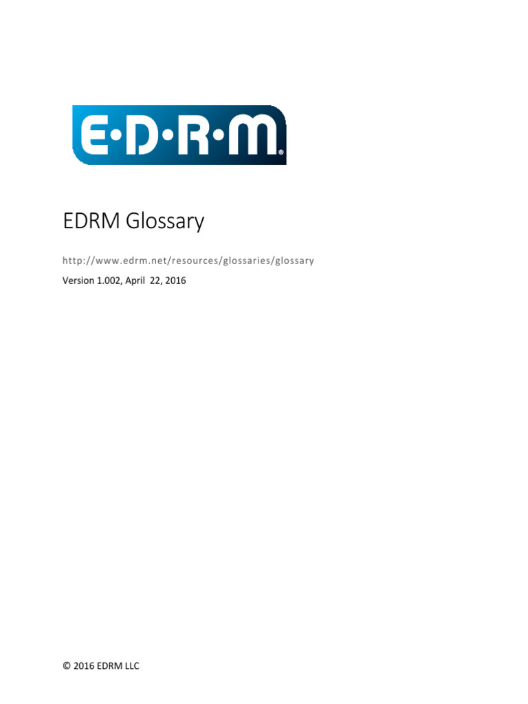 EDRM Electronic Discovery Glossary | PDF | Computing