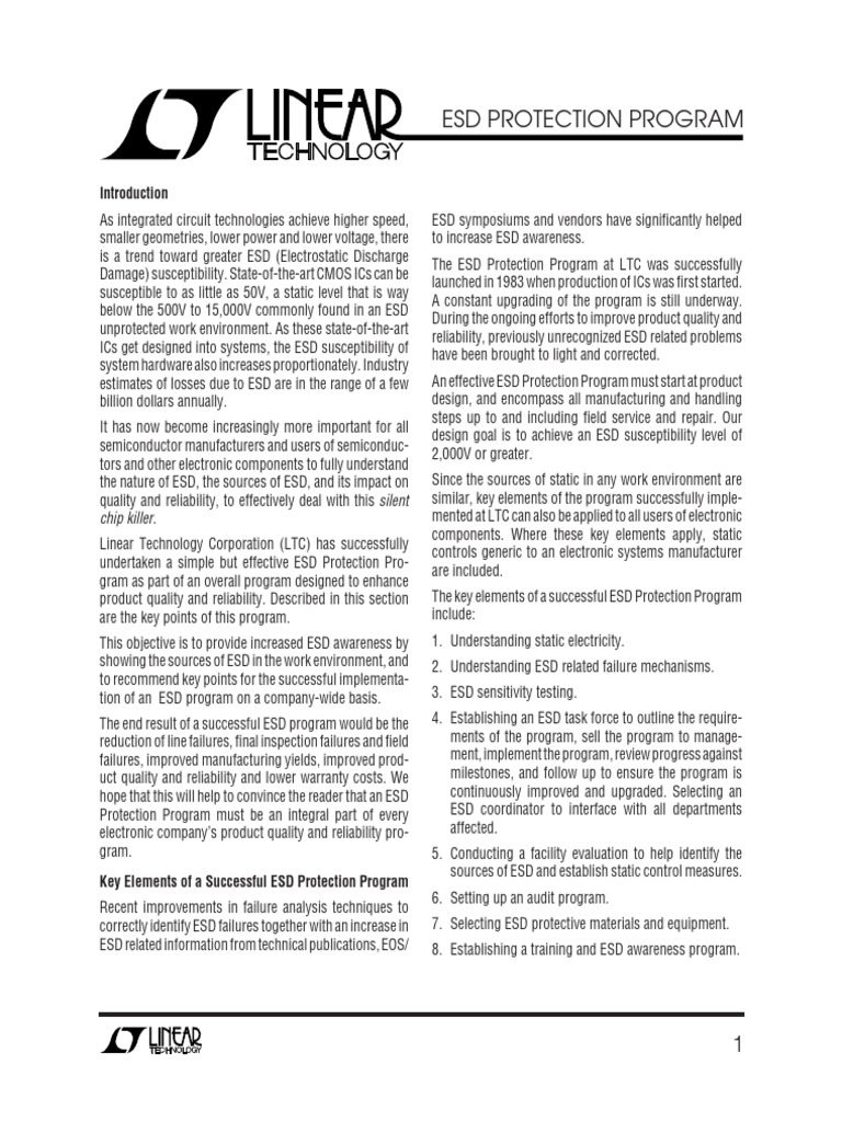 ESD Protection Program 2009 | PDF | Electrostatic Discharge | Mosfet
