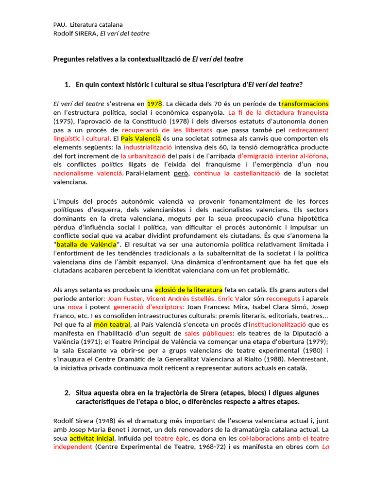 Teoria. Textos Subratllats | PDF