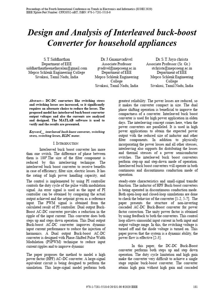 Design and Analysis of Interleaved Buck-Boost Converter For Household ...