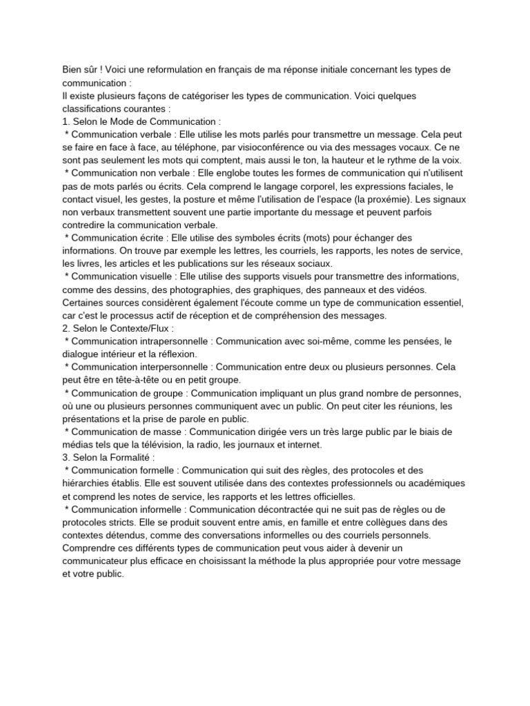 Types de communication expliqués | PDF | la communication ...