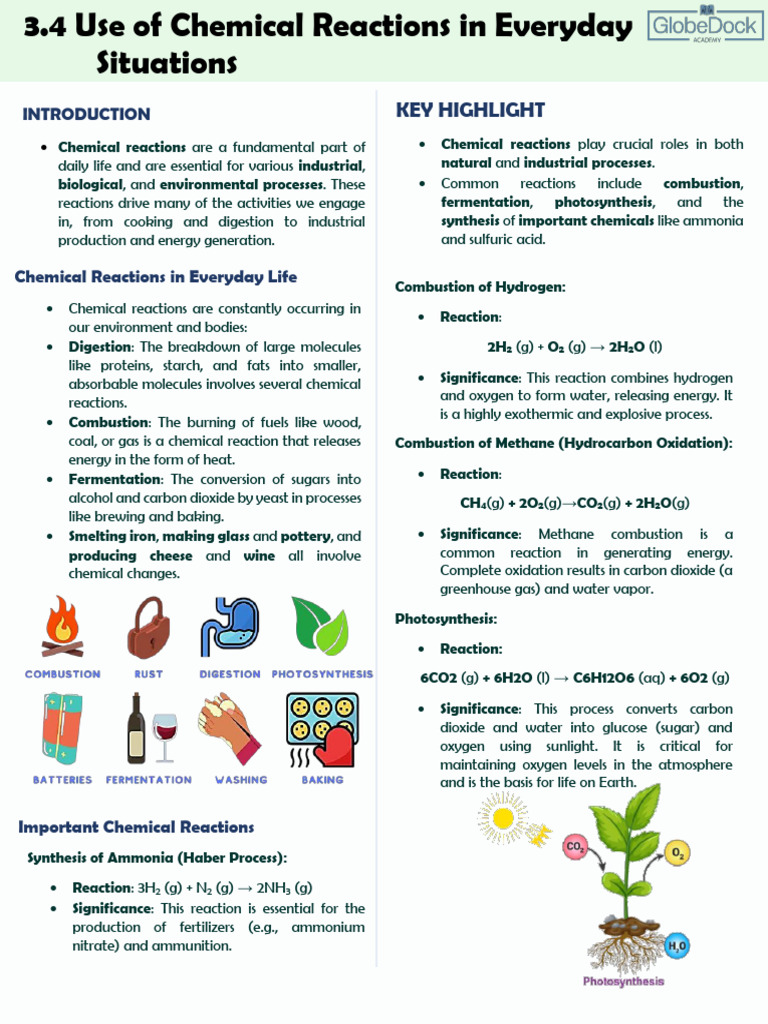 Key Highlight | PDF | Chemical Reactions | Combustion