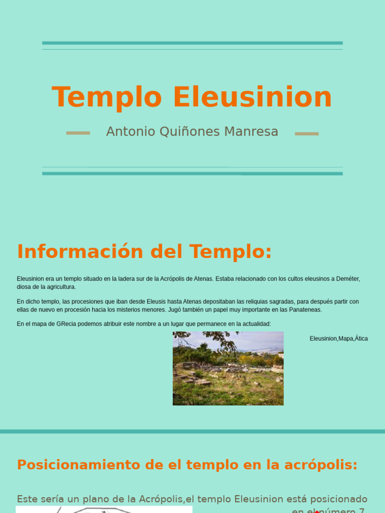 Templo Eleusinion | PDF | Perséfone | Religión Griega Antigua