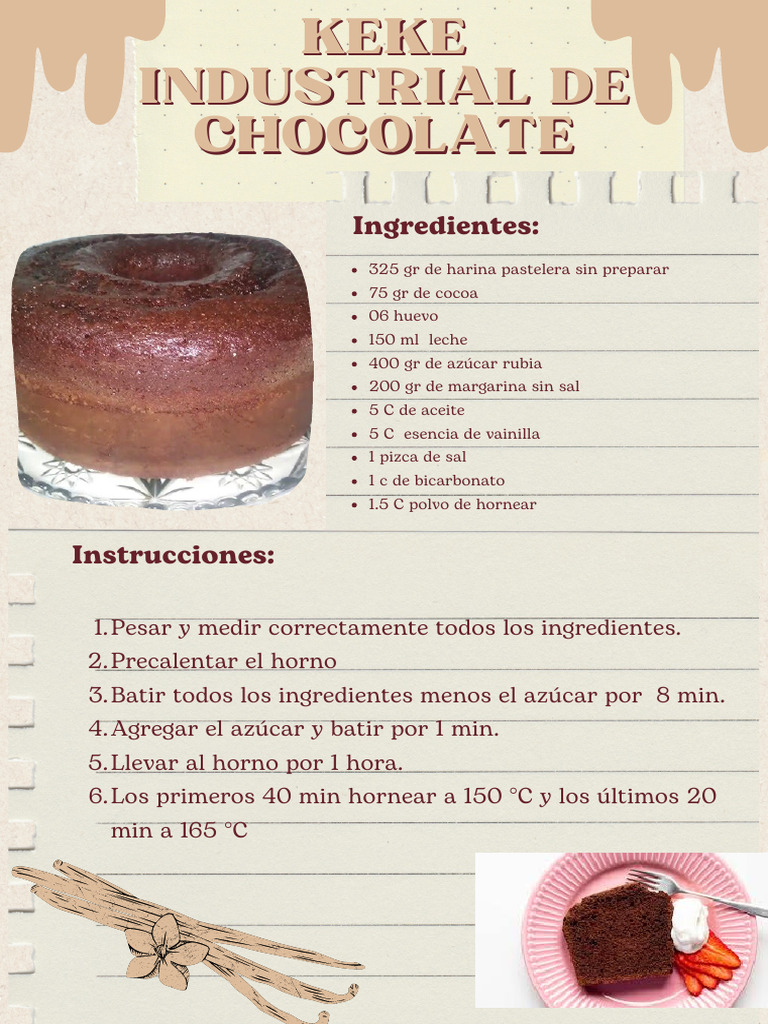 Receta de Keke de Chocolate Casero | PDF