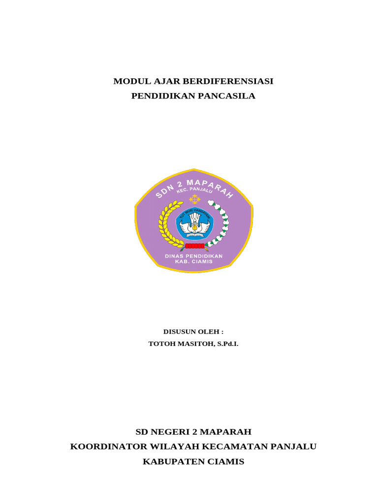 MODUL AJAR BERDIFERENSIASI KLS 4 Totoh Masitoh, S.Pd.I. | PDF
