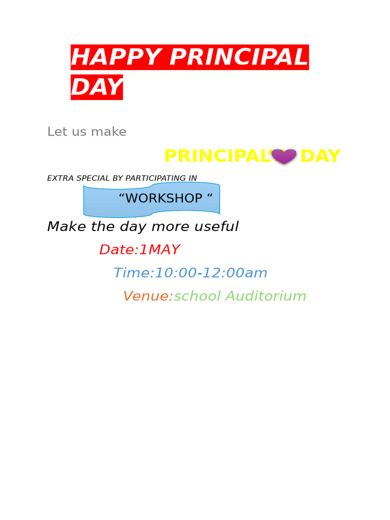 Happy Principal Day | PDF